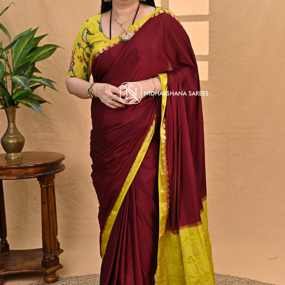 Buy Mysore Crepe Saree | Comfortable Fit Refined Look | Nidharshana ...